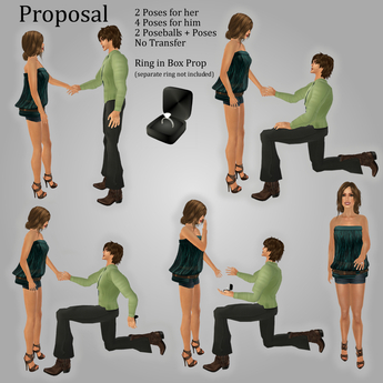 Second Life Marketplace - (Caroline's) Proposal Pose Set - Engagement Poses